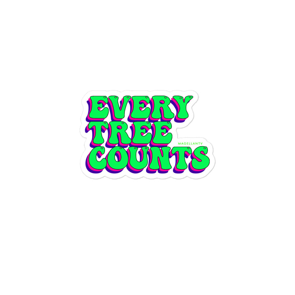 Retro Every Tree Counts Bubble-free Stickers – MagellanTV Merch
